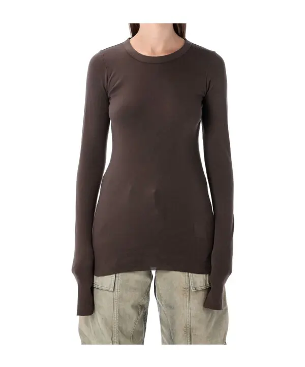 Rick Owens Long Sleeve Ribbed T-shirt - Black