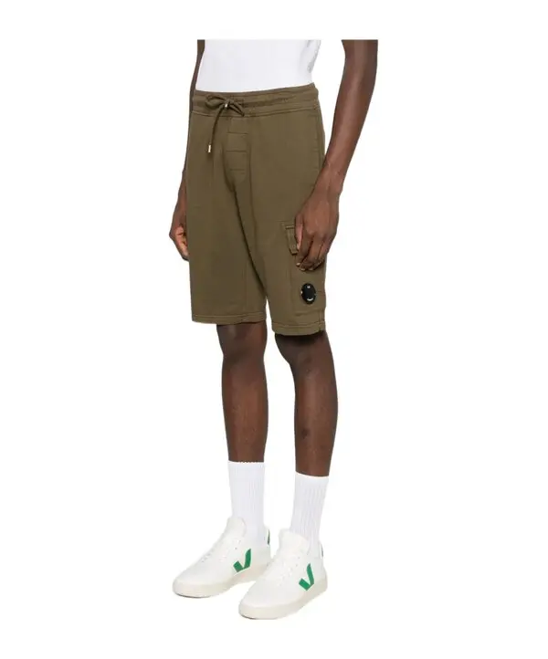 C.P. COMPANY Light Fleece Cargo Sweatshorts - Green