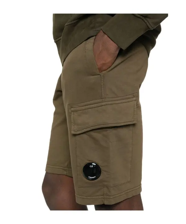 C.P. COMPANY Light Fleece Cargo Sweatshorts - Green