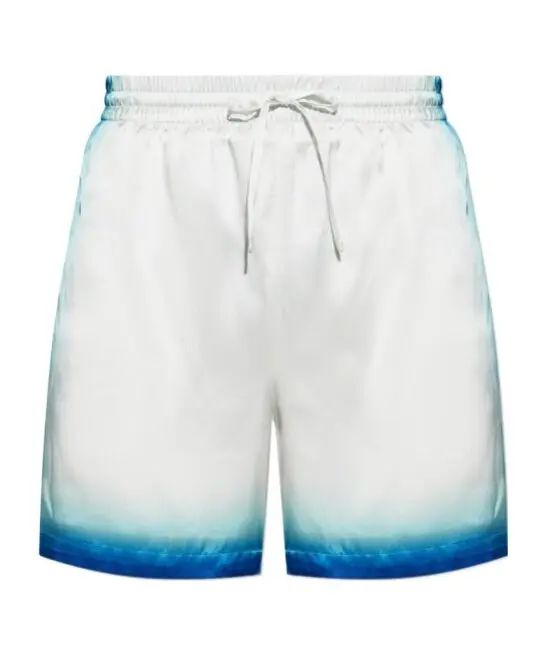 Casablanca Gradient Print Drawstring Shorts - White