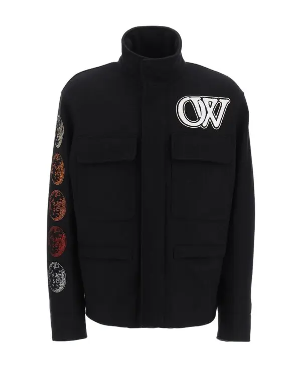 Off-White Graphic Printed Buttoned Jacket - Black