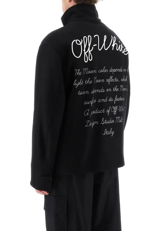 Off-White Graphic Printed High Neck Jacket