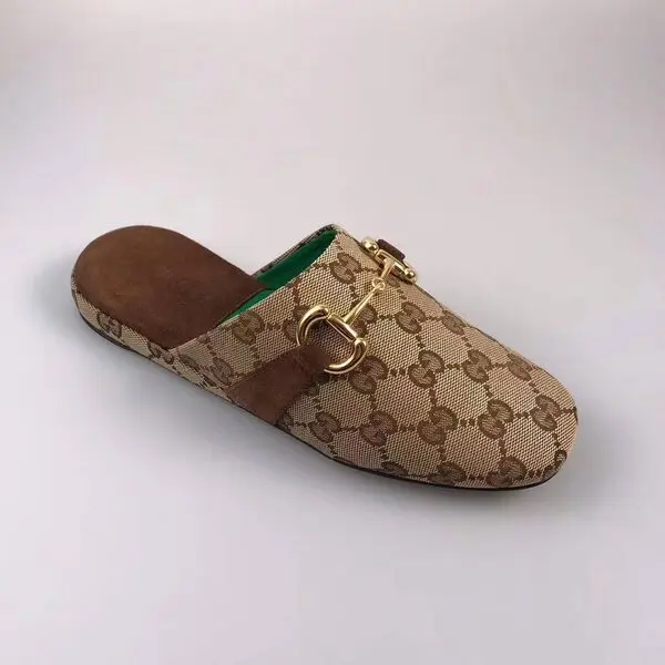 Gucci Monogram Pattern Horsebit Mules
