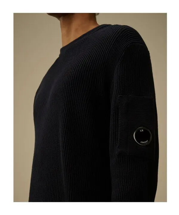 C.P. COMPANY Lens Sleeve Knitted Sweater