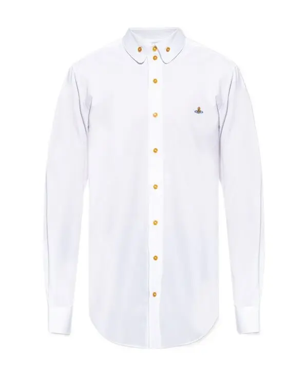 VIVIENNE WESTWOOD Orb Embroidered Long-sleeved Shirt - No