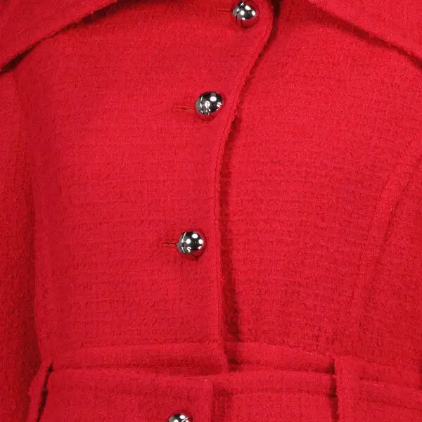 PATOU Belted Buttoned Cropped Jacket - Red