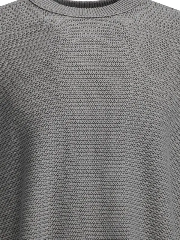 Stone Island Crewneck Jumper With Ribbed Trim - Grey
