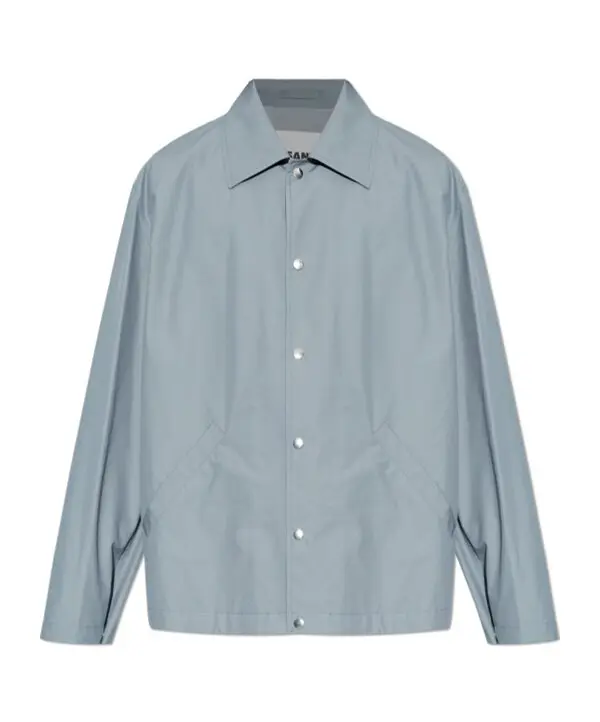 JIL SANDER Logo Printed Button-up Jacket - Gray