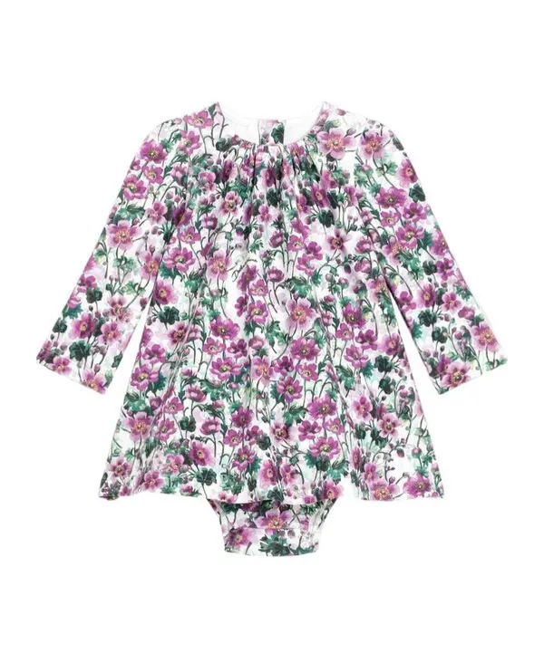 Dolce & Gabbana Floral Print Smocked Dress With Matching Briefs