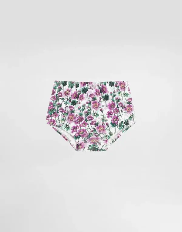 Dolce & Gabbana Floral Print Smocked Dress With Matching Briefs