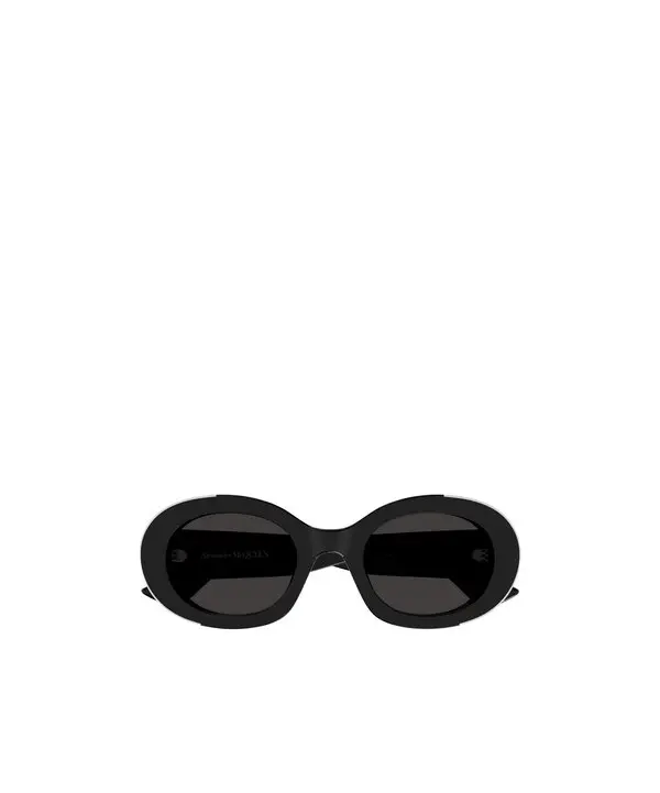 Alexander McQueen Round Frame Sunglasses - Black