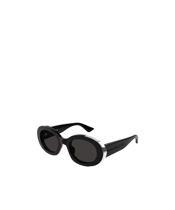 Alexander McQueen Round Frame Sunglasses - Black