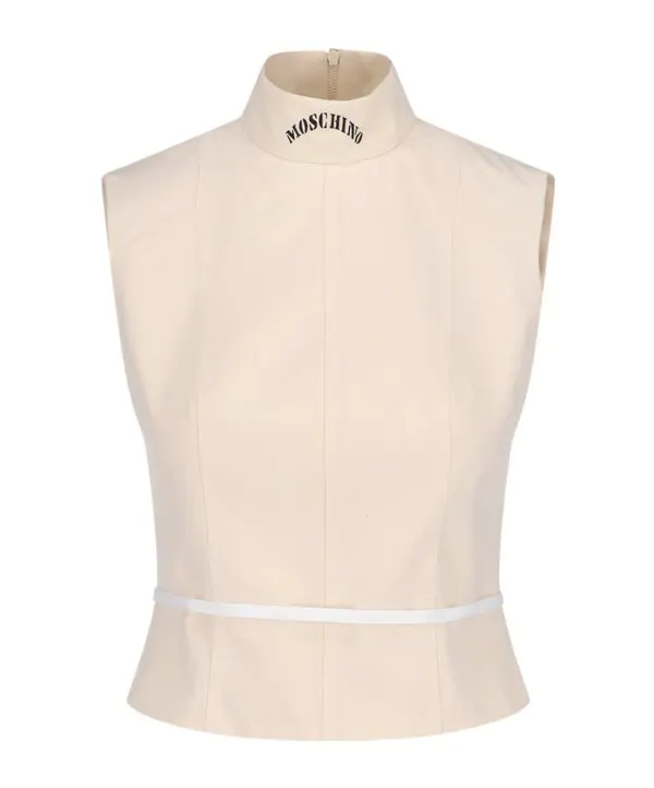 Moschino High Neck Sleeveless Top - Nude