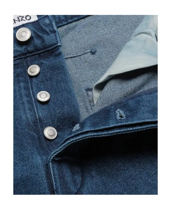 Kenzo Straight Leg Jeans With Buckle Detail
