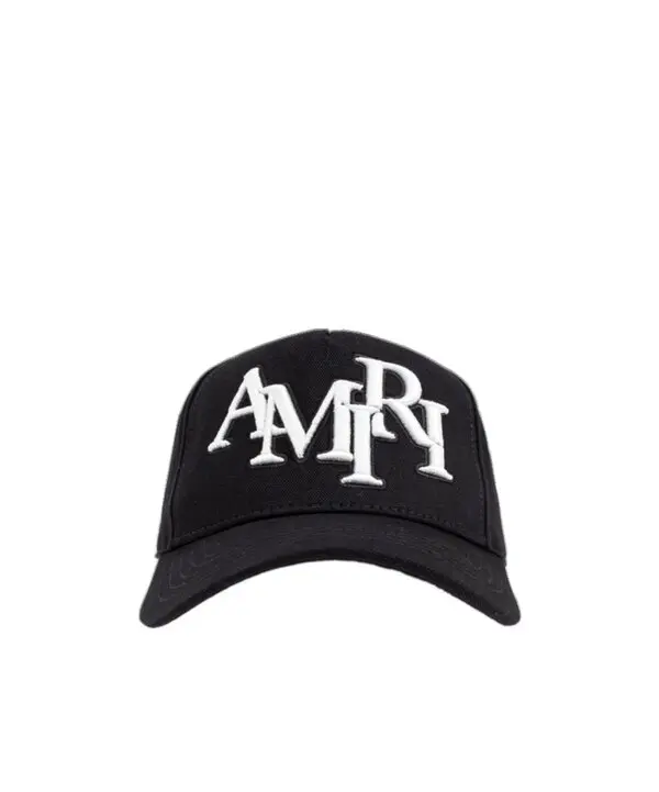 Amiri Staggered Logo Baseball Cap - Black