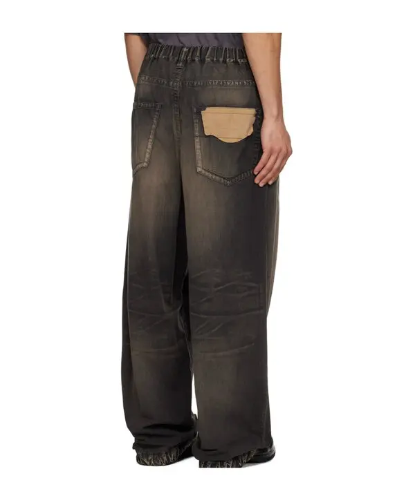 Mihara Yasuhiro Drawstring Wide Jeans - Black