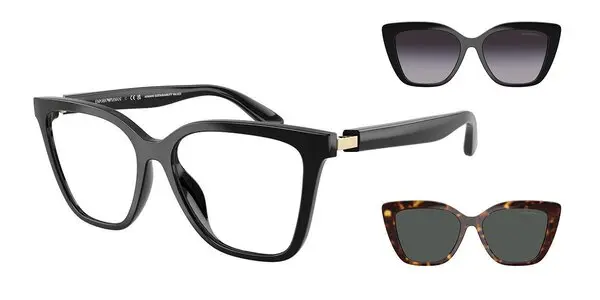 Emporio Armani Square Frame Clip-on Sunglasses