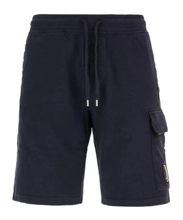 C.P. COMPANY Light Fleece Cargo Sweatshorts With Lens Detail - Black
