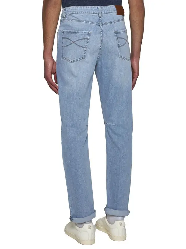 Brunello Cucinelli Distressed Straight-leg Jeans