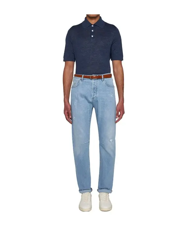 Brunello Cucinelli Distressed Straight-leg Jeans