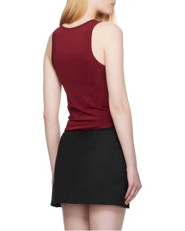 Rabanne Sleeveless Crewneck Top With Piercing Detail - Red