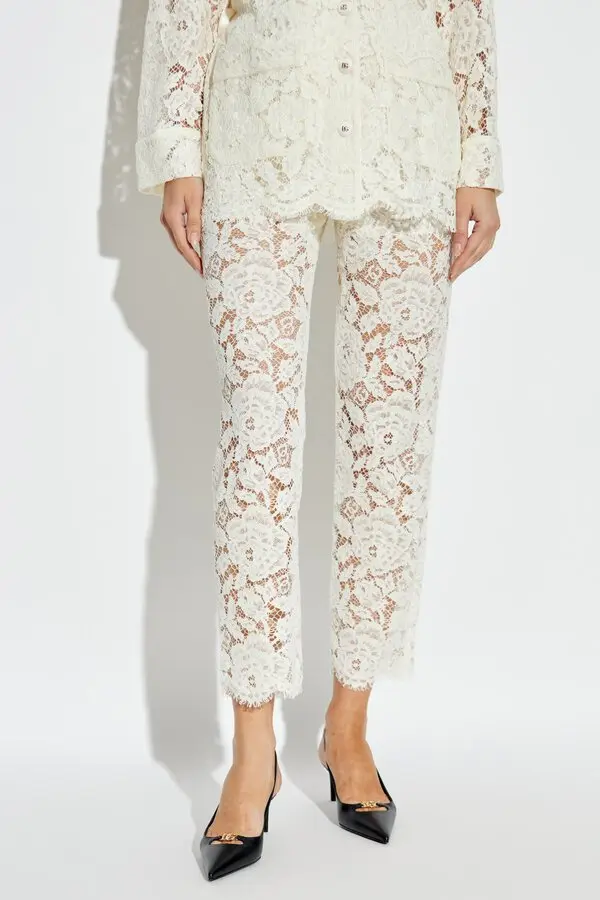Dolce & Gabbana Floral Lace Tailored Pants