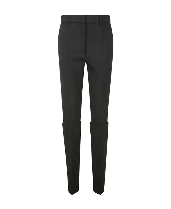 Sportmax High Waist Straight Leg Trousers With Belt Ring