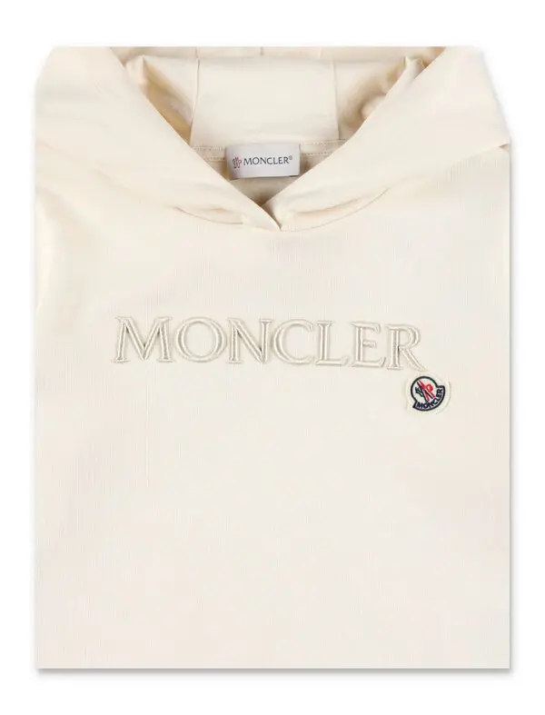 Moncler Embroidered Logo Cotton Fleece Hoodie