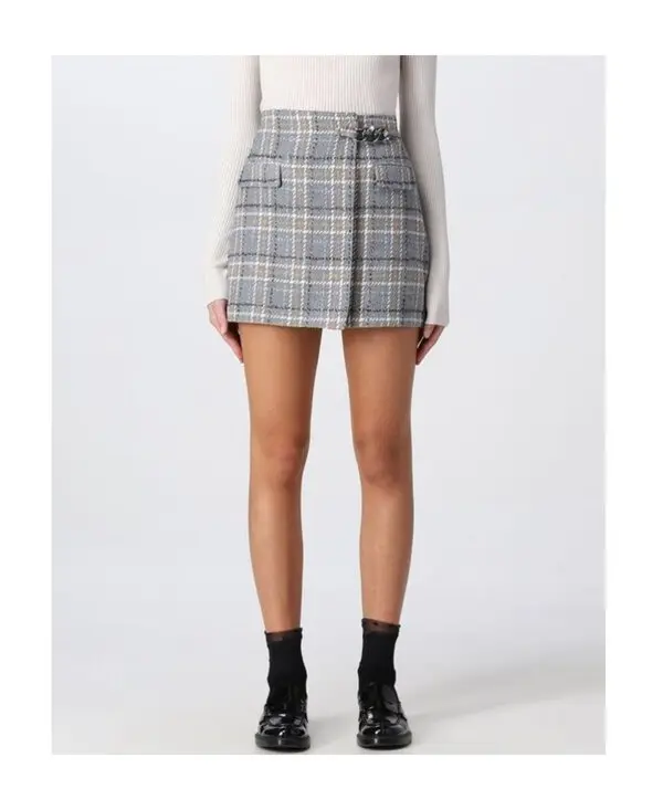 Liu Jo Bouclé Checked Mini Skirt