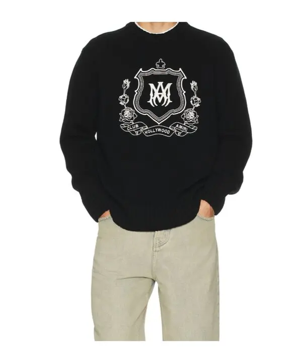 Amiri Graphic Pattern Crew Neck Long Sleeve Sweater