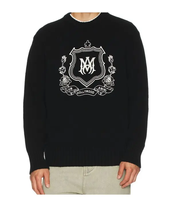 Amiri Graphic Pattern Crew Neck Long Sleeve Sweater