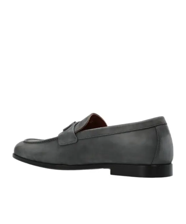 FERRAGAMO Touch Slip-on Flat Loafers - Grey