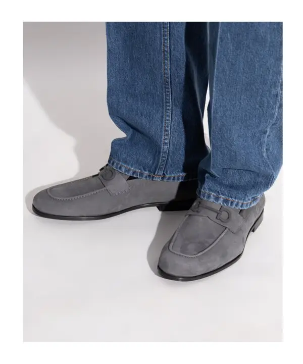 FERRAGAMO Touch Slip-on Flat Loafers - Grey