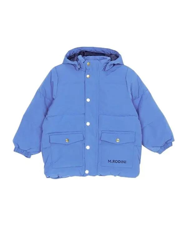 MINI RODINI Long-sleeved Padded Jacket With Detachable Hood - Blue
