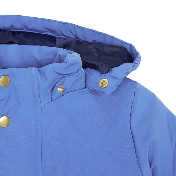 MINI RODINI Long-sleeved Padded Jacket With Detachable Hood - Blue
