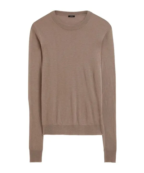 JOSEPH Cashmere Crew-neck Top - Brown