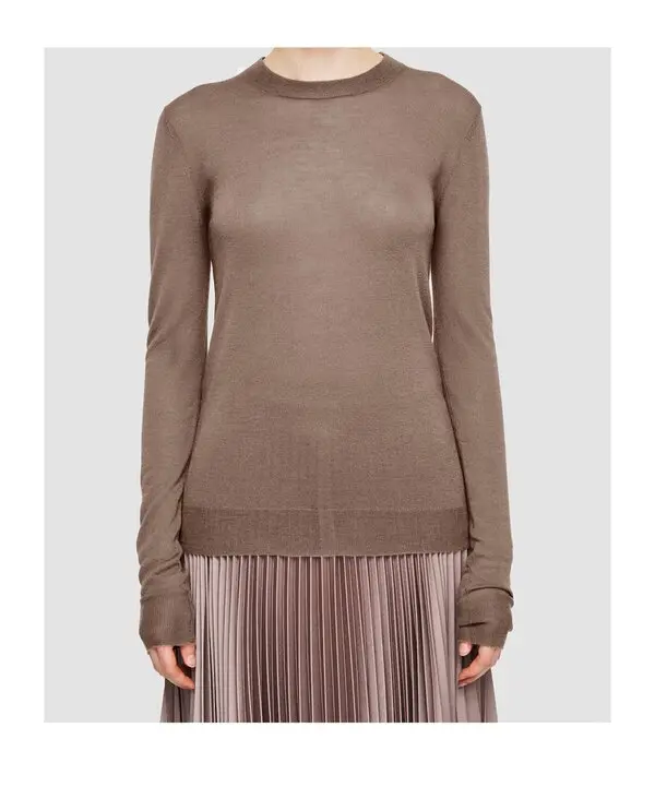 JOSEPH Cashmere Crew-neck Top - Brown
