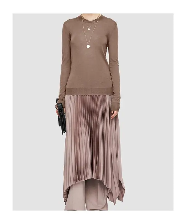 JOSEPH Cashmere Crew-neck Top - Brown