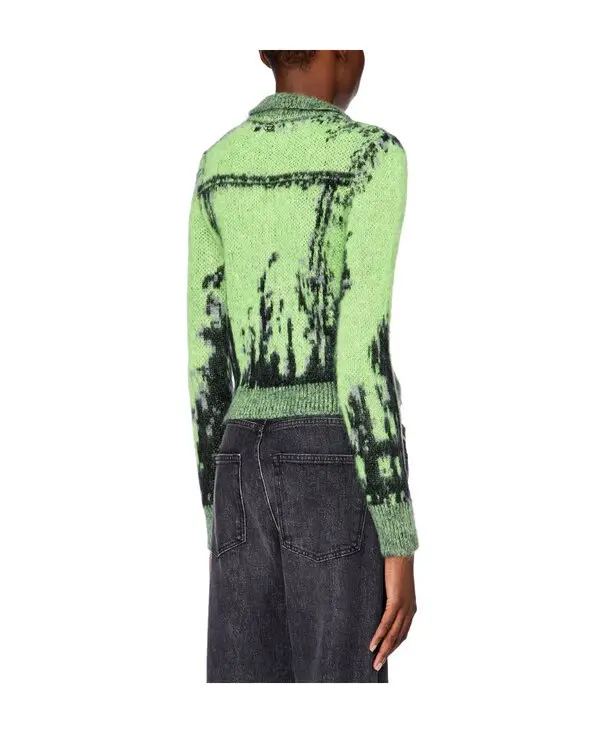 DIESEL® Patterned Intarsia-knit Zipped Cardigan