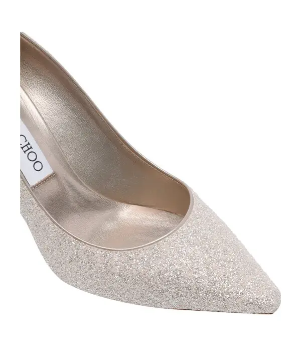 JIMMY CHOO Romy 85 Glitter Pointed Toe Pumps