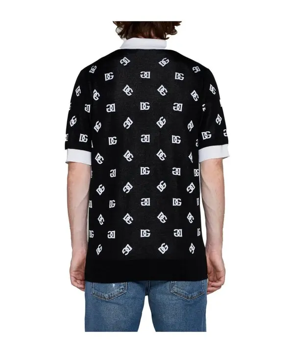Dolce & Gabbana Wool Knitted Polo Shirt - Black