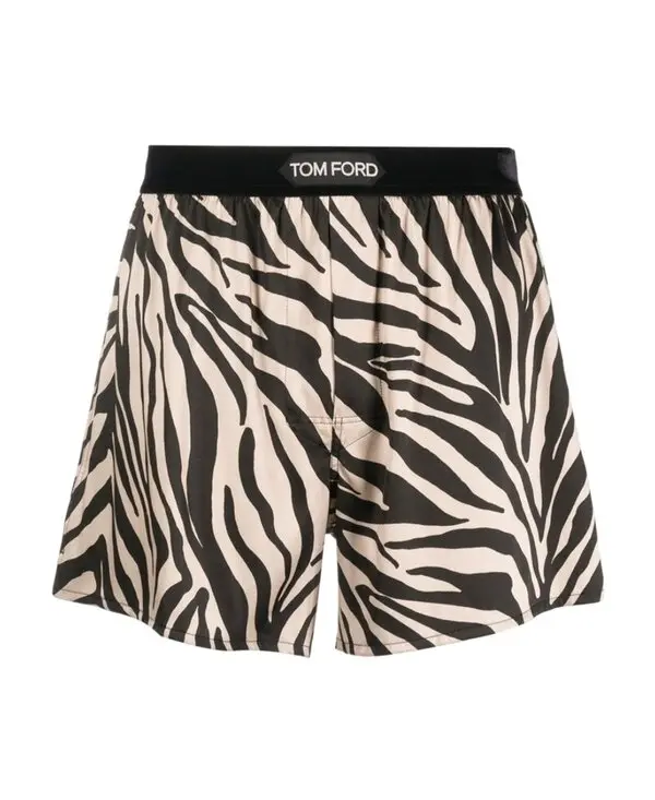 TOM FORD Logo Waistband Zebra Printed Boxers - Multicolor