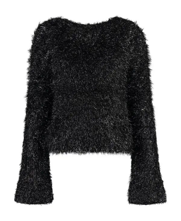 Victoria Beckham Faux Fur Open-back Jumper - Black