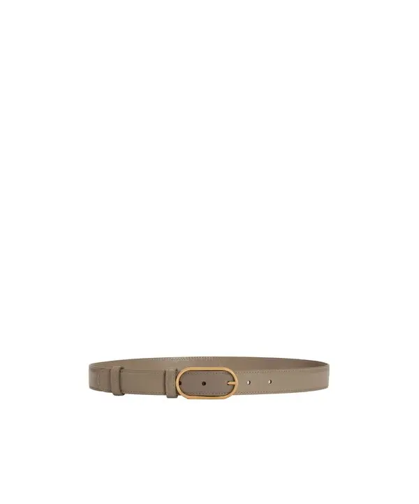 Dolce & Gabbana Leather Belt With Buckle - Beige