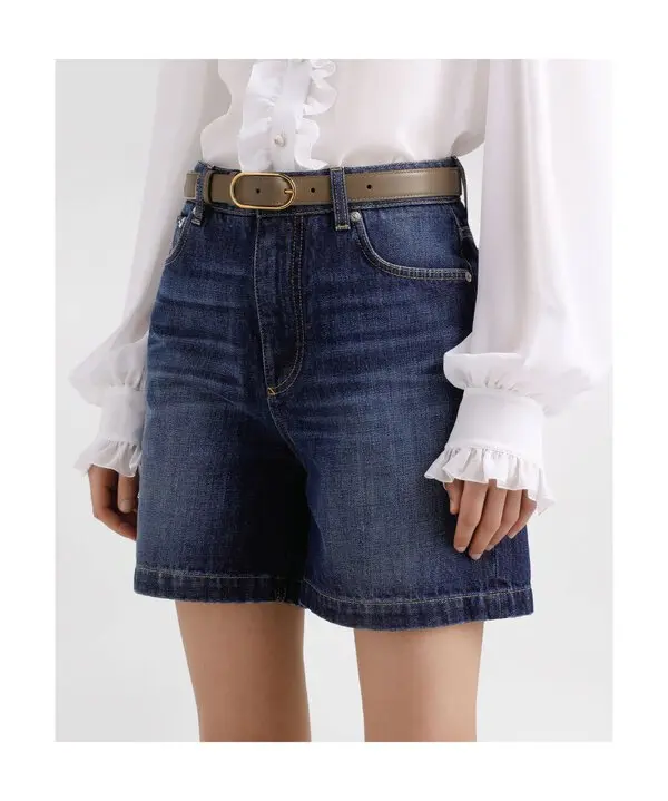 Dolce & Gabbana Leather Belt With Buckle - Beige