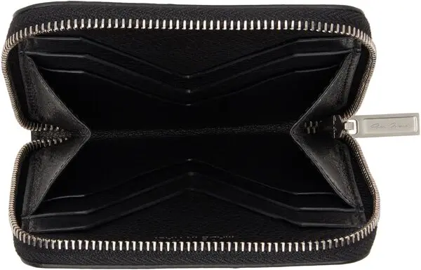 Rick Owens Logo Embossed Zip Around Wallet