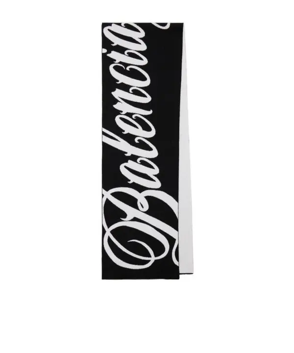 Balenciaga Big B Knitted Scarf - Black