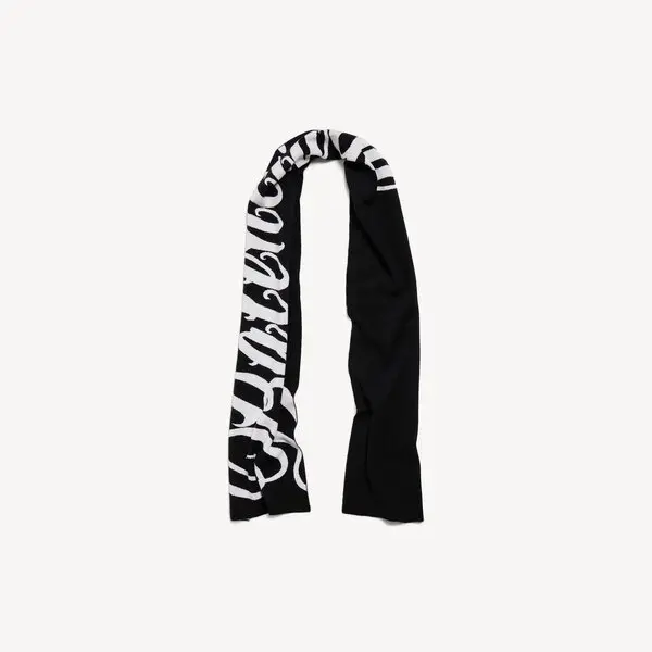 Balenciaga Big B Knitted Scarf - Black
