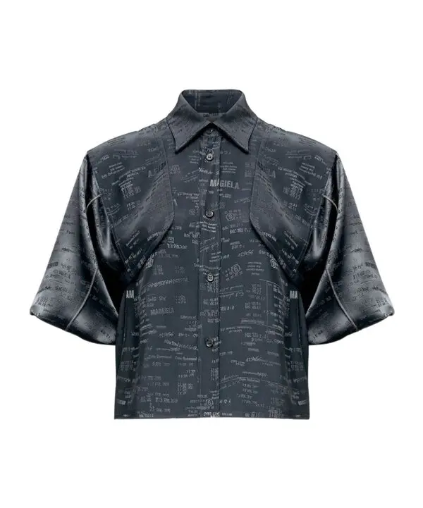 MAISON MARGIELA Jacquard Convertible Shirt - Anthracite