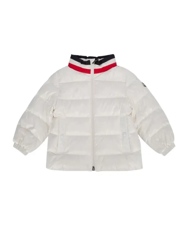 Moncler Quilted Logo Patch Jacket - White